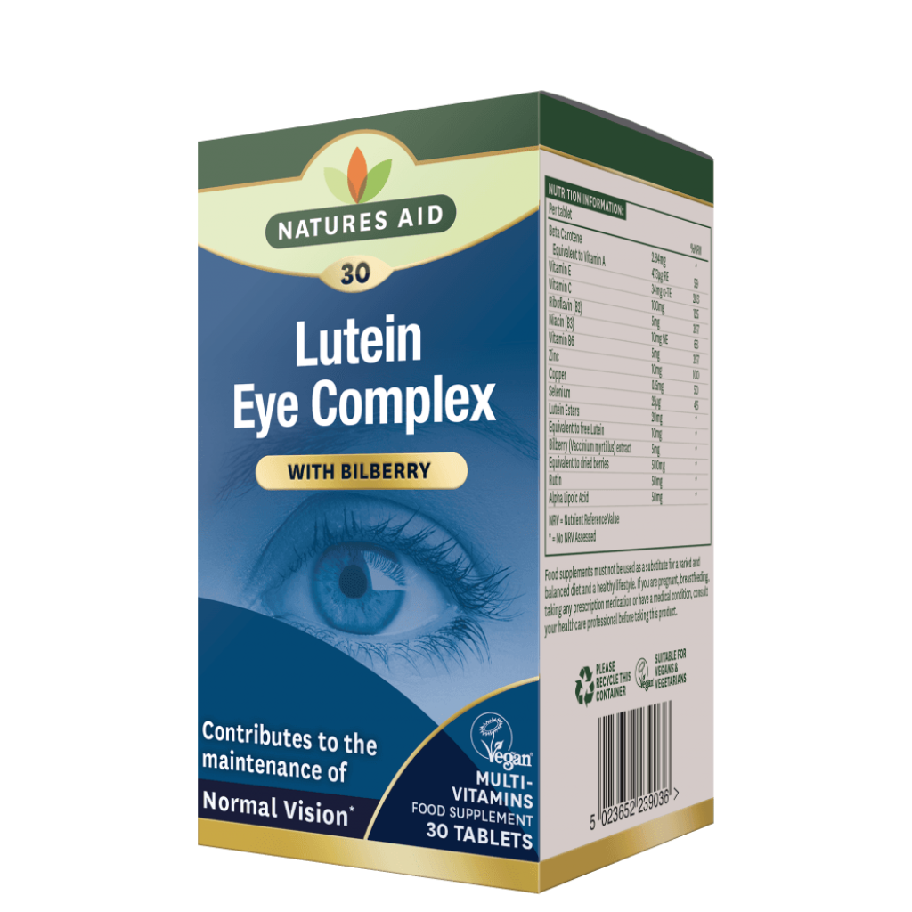 Natures Aid Lutein Eye kompleks za oči in vid, 30 tablet - Vitalia.si