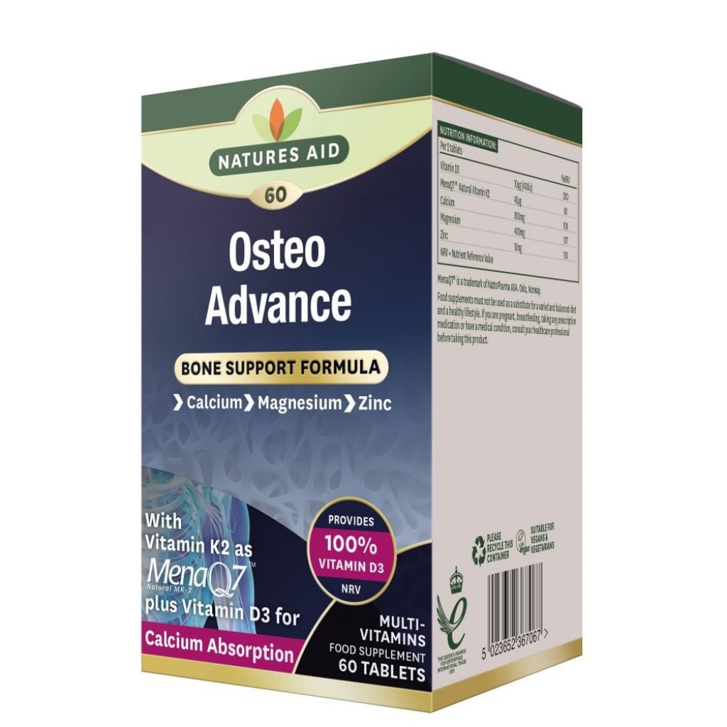 Natures Aid Osteo Advance za zdrave kosti in zobe, 60 tablet - Vitalia.si