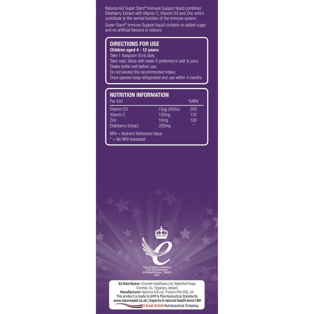 Natures Aid Super Stars Sirup za imunski sistem za otroke, 150 ml ...